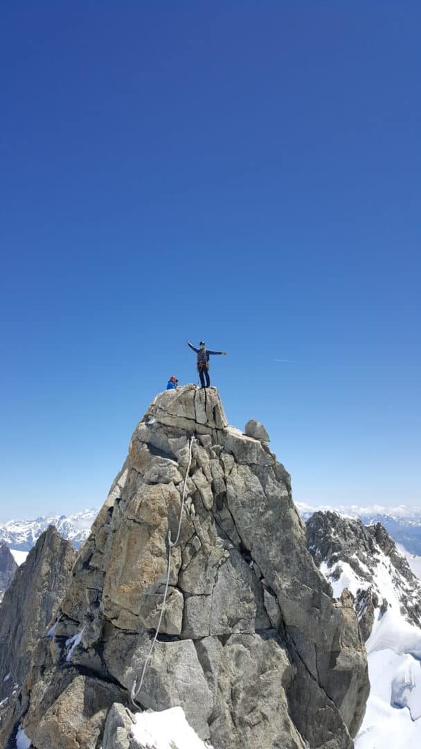 Climbing La Dent du Geant with a guide. 2-day trip. Certified leader