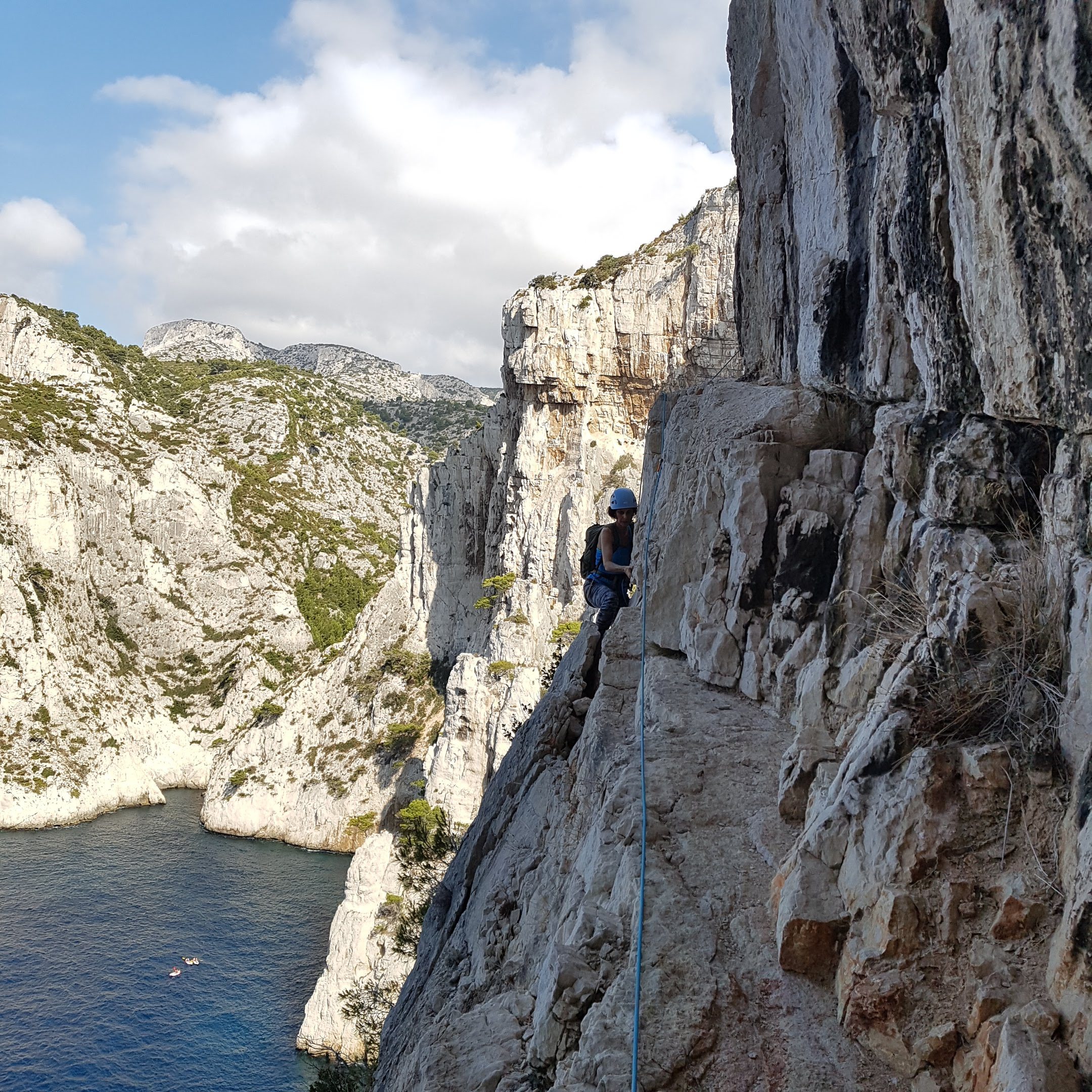 Rock climbing in les Calanques, Marseille. Rock Climbing trip. IFMGA leader