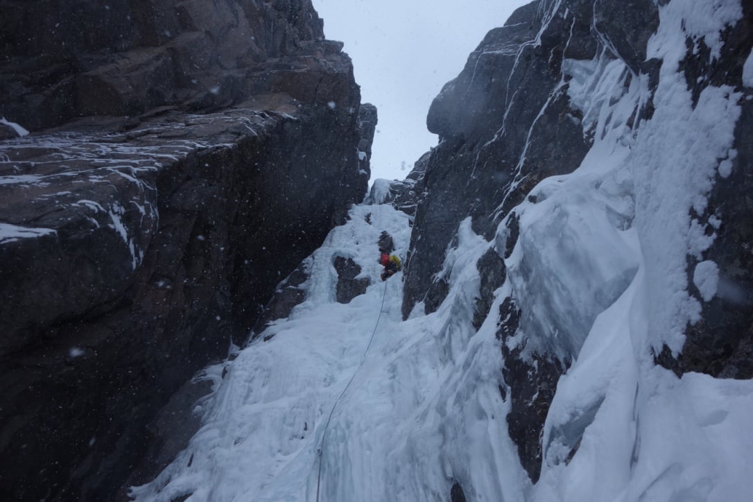 Ice climbing in Narvik, Northern Norway. Ice Climbing trip. NORTIND leader