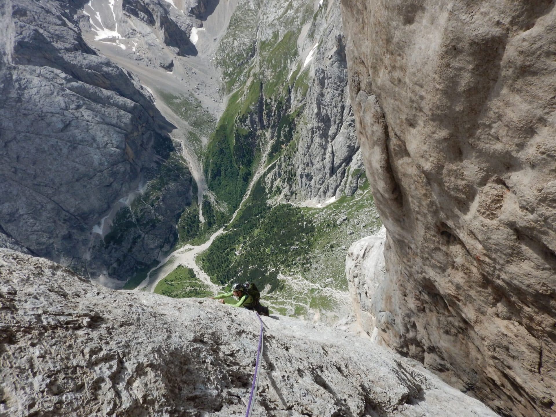 Don Quixote route (Marmolada) rock climbing in the Dolomites. Rock ...