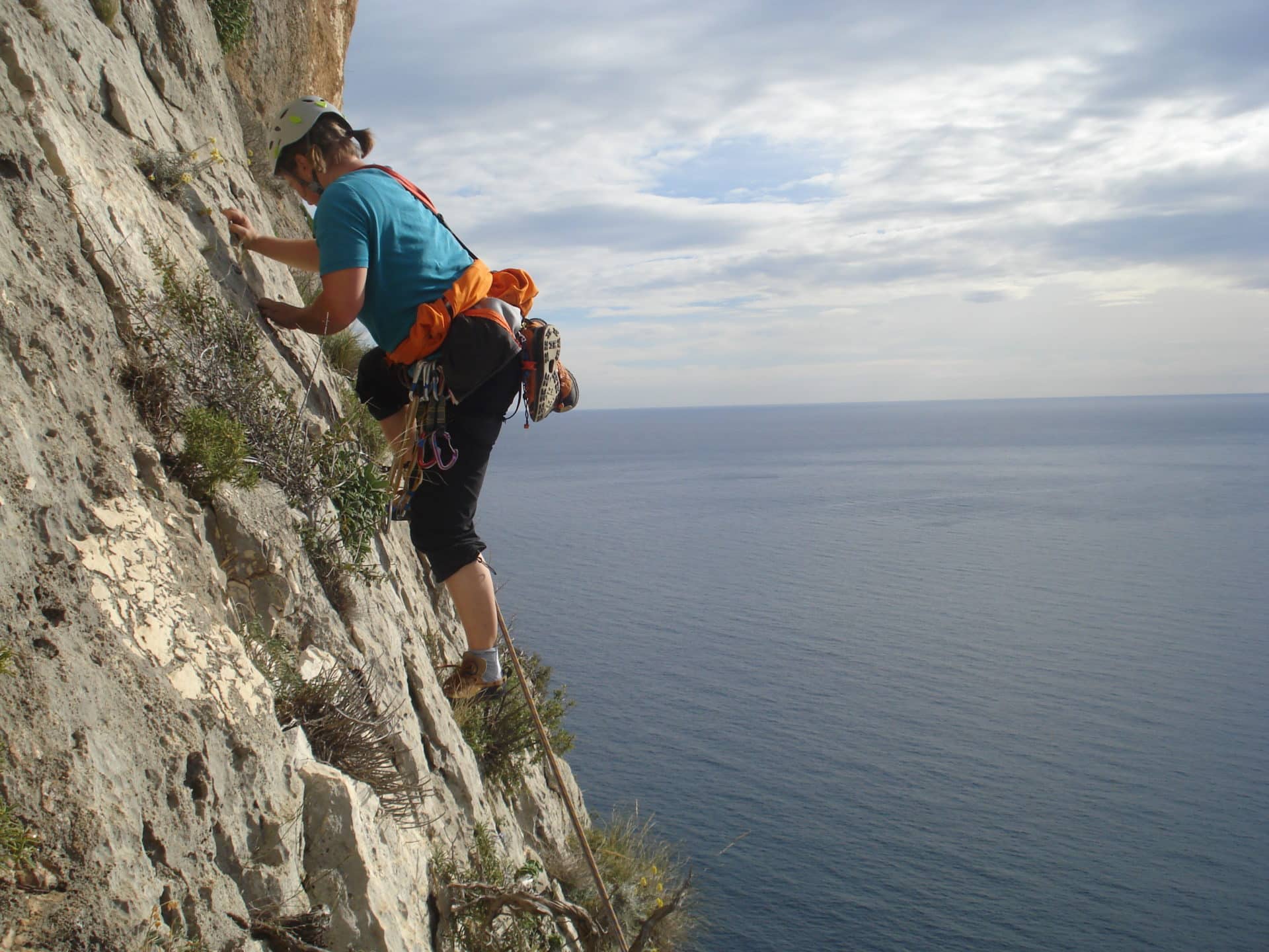 Rock climbing in Peñón de Ifach, Spain. Rock Climbing trip. AEGM leader