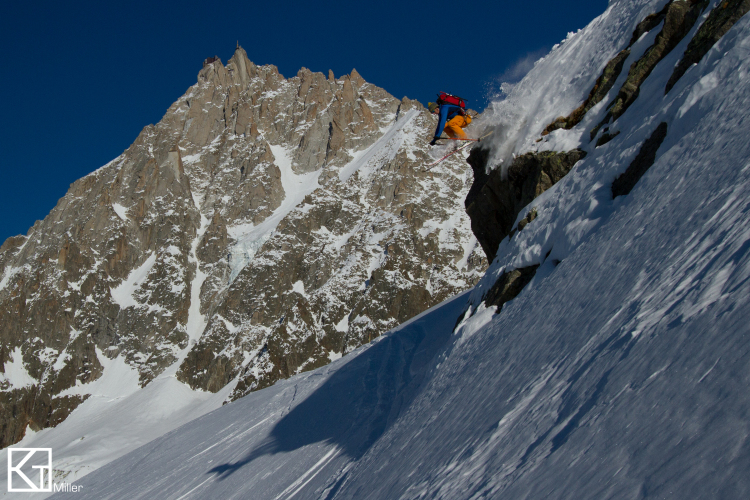 Chamonix Freeride Skiing day in the Alps. Off piste skiing trip ...